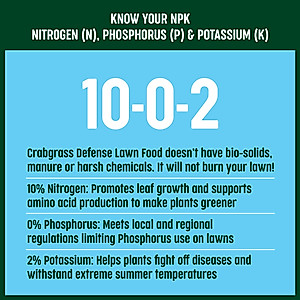 Purely Organic Products Crabgrass Defender Lawn Food 10-0-2, 15 LB, Covers 3000 Sq Ft