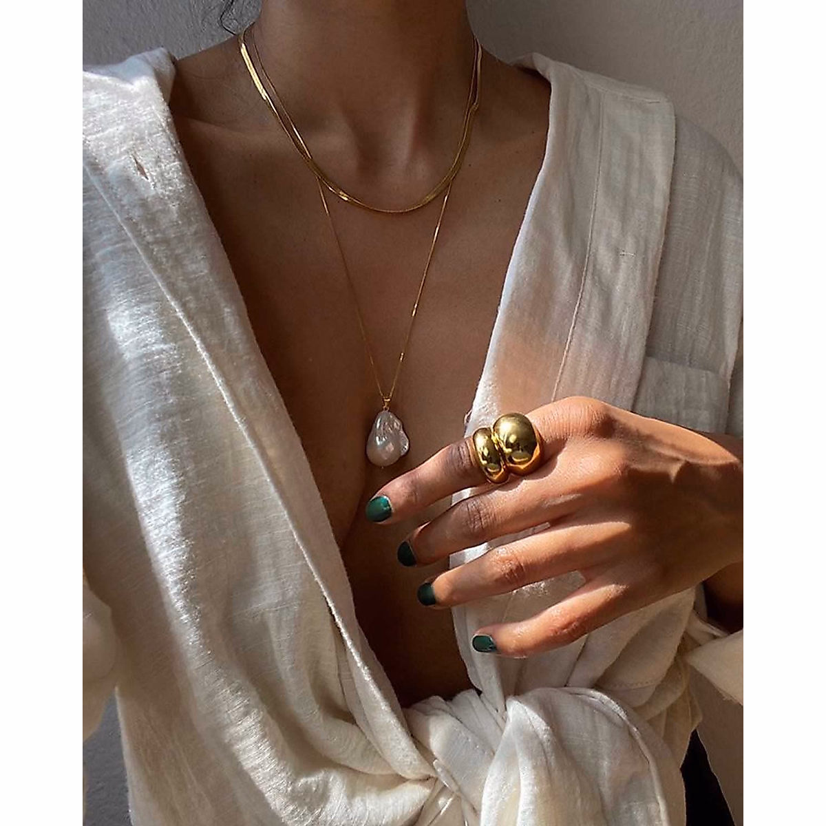 Cult of Sun Pearl Pendant Necklace 18K Gold Plated, Gold Plated, Pearl