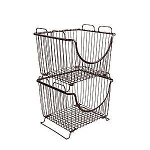 Spectrum Diversified Ashley Stackable Basket, Large, Bronze