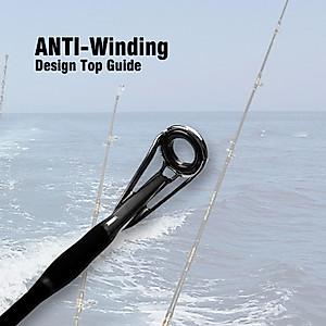 Fiblink Saltwater Jigging Spinning Rod 1-Piece Heavy Jig Fishing Rod (30-50lb/50-80lb/80-120lb, 5-Feet 6-Inch) (80-120lbs)