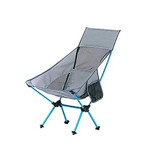 Beach Portable Folding Chair Portable Outdoor Folding Camping Fishing Chairs Aluminum Alloy Garden Moon Beach Backrest Chair Foldable Chair Outdoor Camping Chair (Color : Gray)