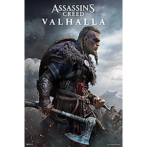 Poster Foundry Laminated Assassins Creed Valhalla Merchandise Male Ultimate Edition Key Art Video Game Cover Video Gaming Gamer Collectibles Viking Eivor Varinsdottir Large Dry Erase Sign 36x54