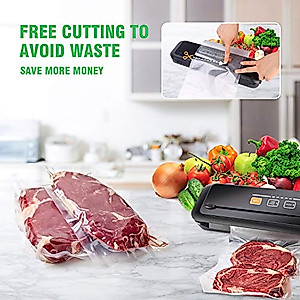 KOIOS Vacuum Sealer Bags for Food Vacuum Sealer Bags Rolls,8" x 16' Food Vacuum Rolls, BPA Free Vacuum StorageBags for Food or Sous Vide, Seal a Meal, Heavy Duty (2 Rolls)