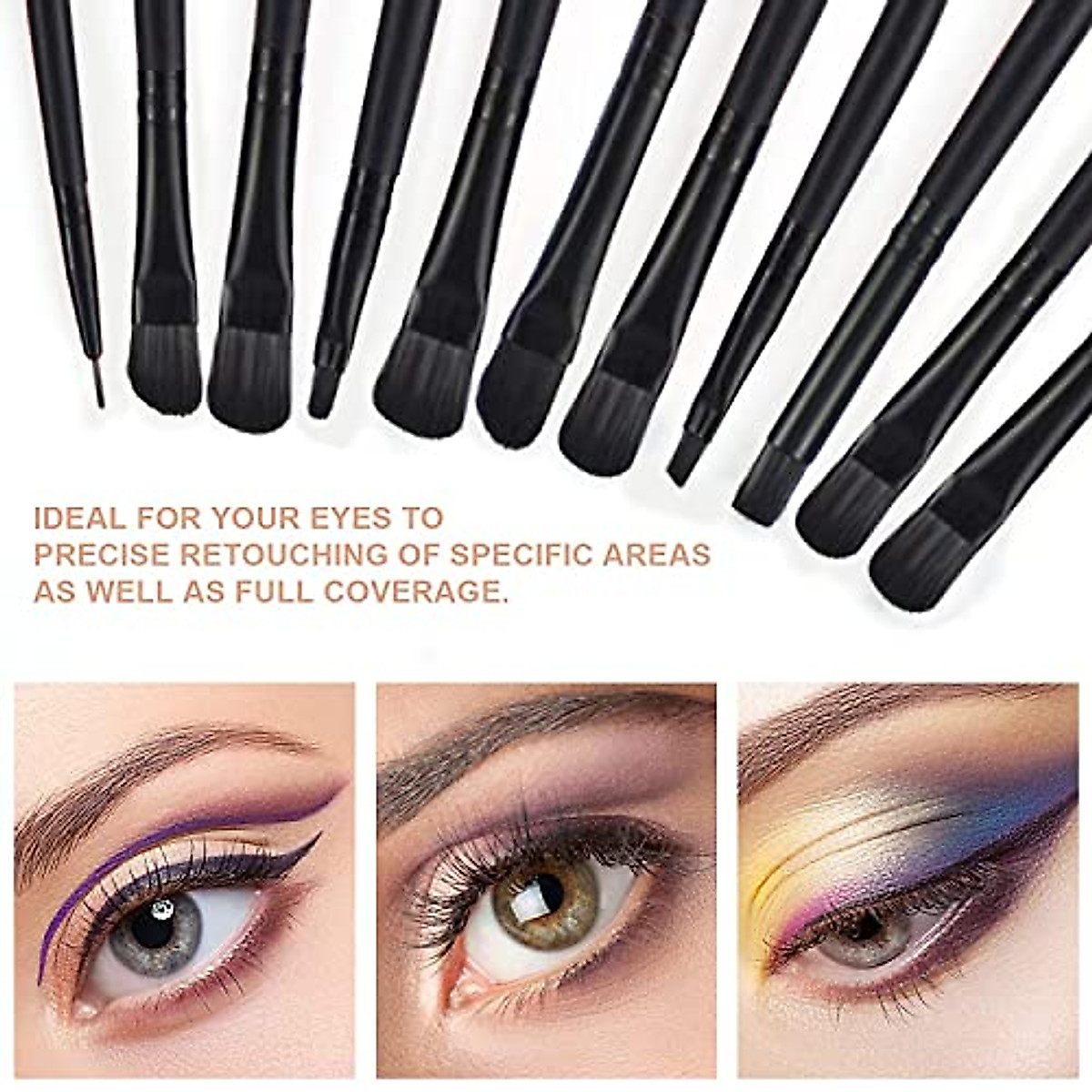 Makeup Brushes 32pcs, Yuwaku Professional Makeup Brush Set, Kabuki Face Eyes Shadow Eyeliner Foundation Blush Lip Powder Liquid Cream Blending Brushes (BLACK)