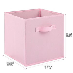 LFZLHPP Storage Bins, 11 Inch Storage Cubes (6 Pack) with Handles Foldable Cube Baskets for Home, Kids Room, Closet and Toys Organization, Pink, Purple, Blue