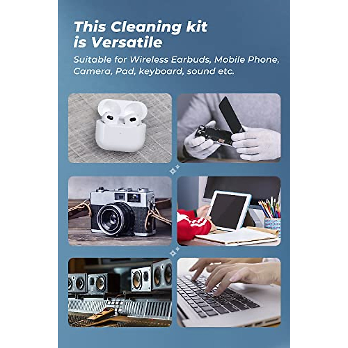 Cleaner Kit for Airpod, Earbud Cleaning Putty Remove Ear Wax, Bluetooth Earbuds Cleaning Kit with Soft Brush for Airpod Pro iPad Laptop Wireless Earphones Charging Case Camera Mobile Phone DEVENTORZ