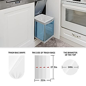 8 Gallon 330 Counts Strong Trash Bags Garbage Bags by Teivio, Bathroom Trash Can Bin Liners, Plastic Bags for home office kitchen, Clear