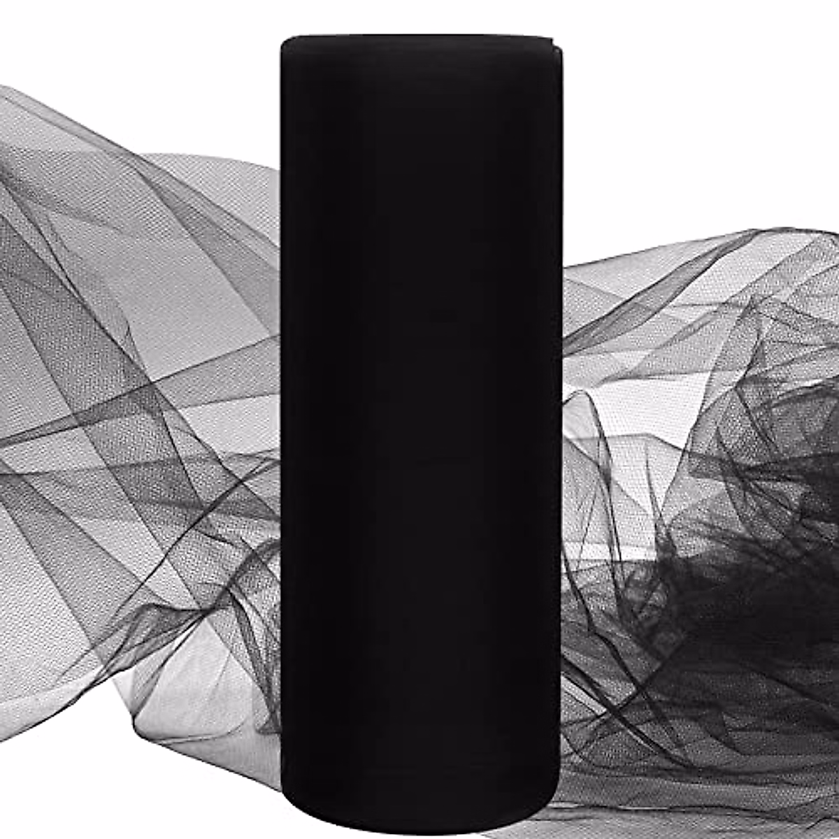IONTACH Black Tulle Fabric Rolls 54 Inch by 40 Yards Fabric Tulle Bolt for Wedding Decorations DIY Black Tutu Baby Shower Table Skirt Ceiling Decor Birthday Party Craft Supplies