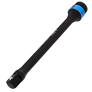 ABN 1/2in Drive 8in Long Torque Socket Extension Bar, 100 ft/lb CR-MO with Blue Color-Coded Aluminum Ring