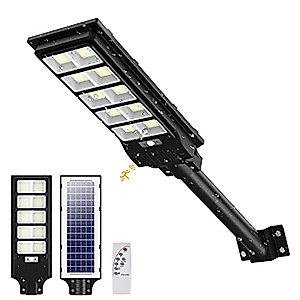 Ankishi 500W Solar Street Lights Outdoor Waterproof,6500K 50000LM Street Lights Solar Powered with Motion Sensor and Remote Control,Dusk to Dawn Solar Outdoor Light,for Parking Lot, Yard, etc.