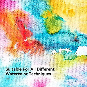 Paul Rubens 60 Sheets Watercolor Paper, Cold Press 50% Cotton&140lb /300gsm Acid-free Bulk White Paper for Artists, Students & Adults（7.68 * 5.31 inch）