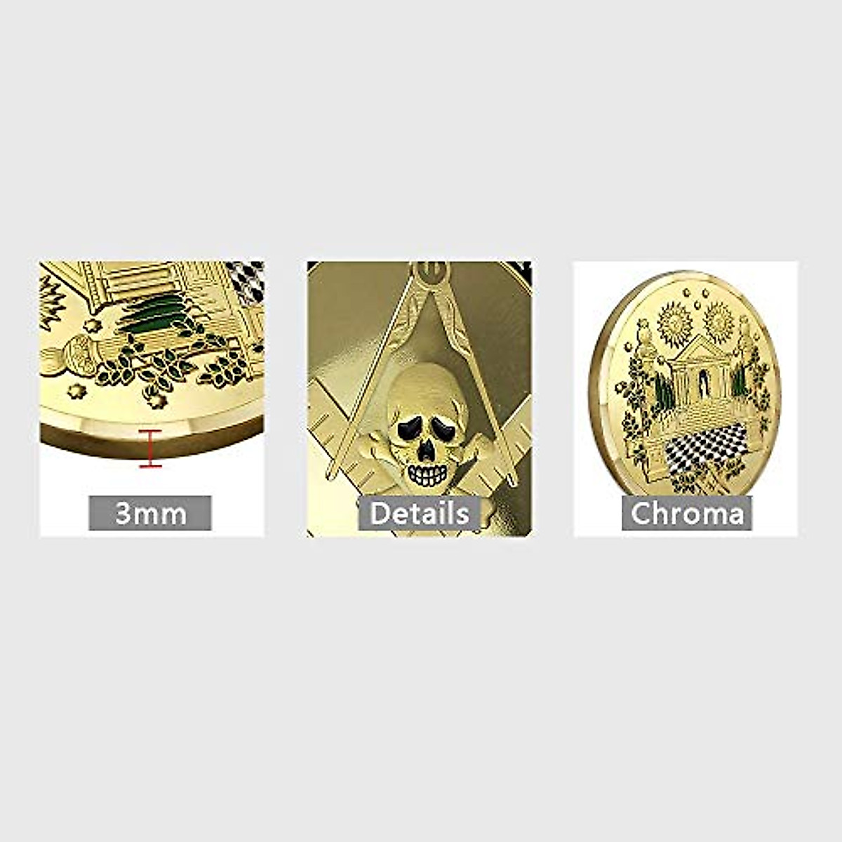 Masonic Challenge Coin Grand Master Hiram Abiff Widow Son Freemason Skull Commemorative Coins Gift