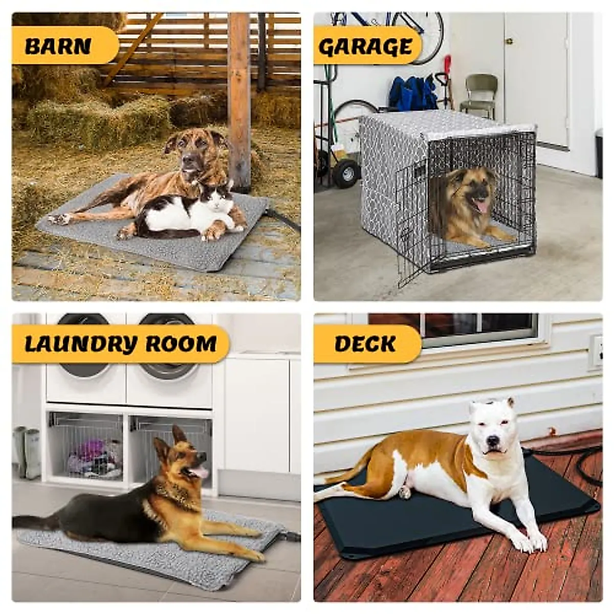 Large Extreme Weather Outdoor Dog Heating Pad with Timer,Safety Pet ...