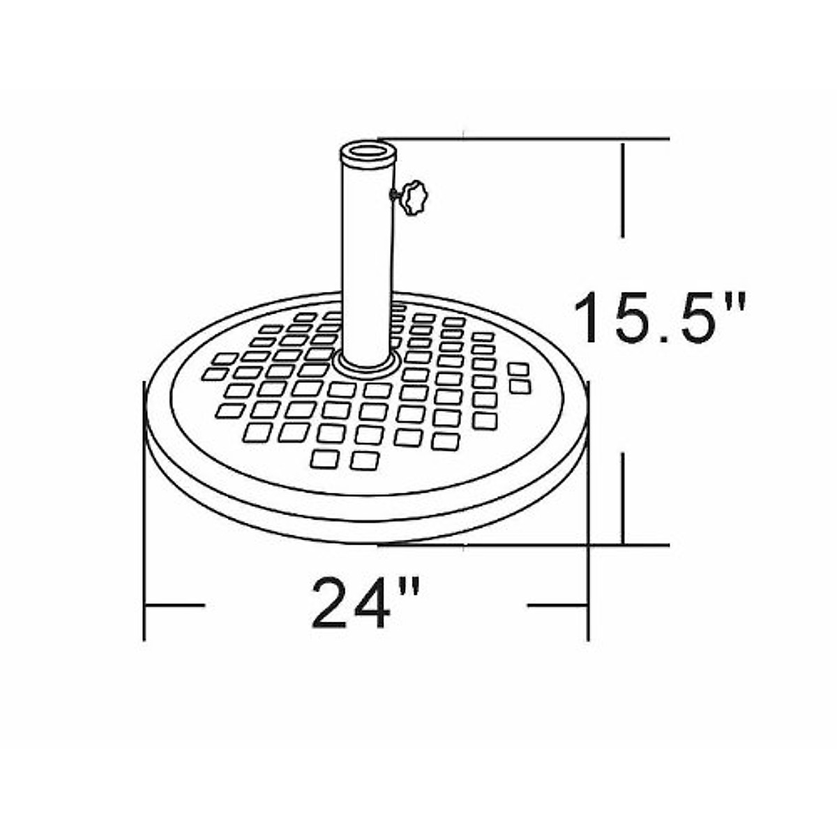 DC America UBP24241-BR 24-Inch Cast Stone Umbrella Base, Made from Rust Free Composite Materials, Bronze Powder Coated Finish