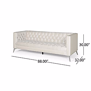 Christopher Knight Home Hillel Sofas, Beige, Silver