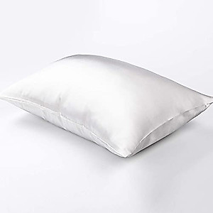 NTBAY Natural Mulberry Silk Toddler Pillowcase for Hair and Skin, Both Side 19 Momme Silk, 1 Pack Travel Pillow Case, 13x18 Inches, White