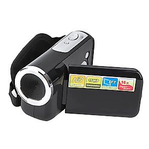 Portable Children DV Camera 16X Digital High Definition Camera with TFT LCD Screen Toy Camera Support Memory Card Children Toys (Black)