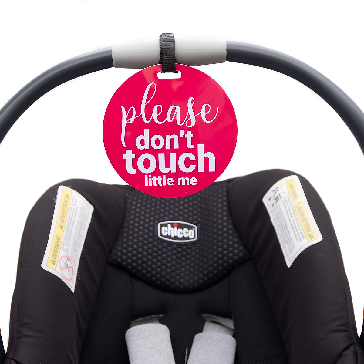No Touching Car Seat Sign Please Don't Touch Little Me (Baby Safety No Touching Newborn, Baby Car Seat Tag, Baby Preemie No Touching Car Seat Sign) (Green)