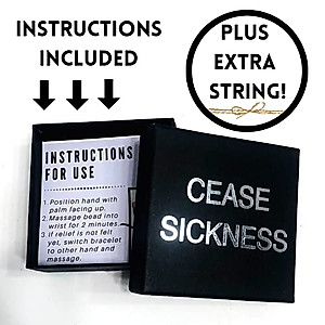 Cease Sickness Anti Nausea Wristband, Relief for Motion Sickness and Morning Sickness, Acupressure Wristband, Push Bead Into Wrist, Seasickness, Helps Vertigo, Relieves Dizziness