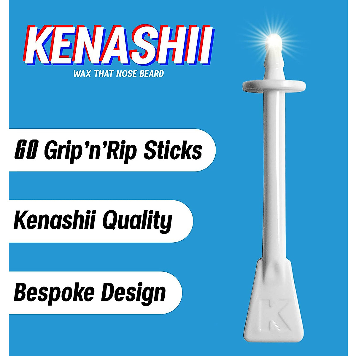 Grip’n’Rip Nose Waxing Sticks from Kenashii, Bespoke Nasal Wax Applicators for Easy and Effective Nose Hair Removal, Wax and Wipes Sold Separately