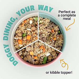 Fresh Dog Food, All Natural Complete Meal or Kibble Topper, Shelf Stable Premade Wet Recipe with Added Vitamins & Minerals for Picky Eaters Puppies Seniors (Chicken 6 x 8.75oz Cartons)