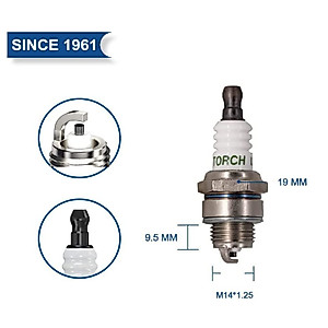 2PK TORCH L8RTC Spark Plug Replace for NGK BPMR8Y BPM8Y Spark Plug, for Champion RCJ6Y Spark Plug, for Kawasaki 920702115 Spark Plug, OEM
