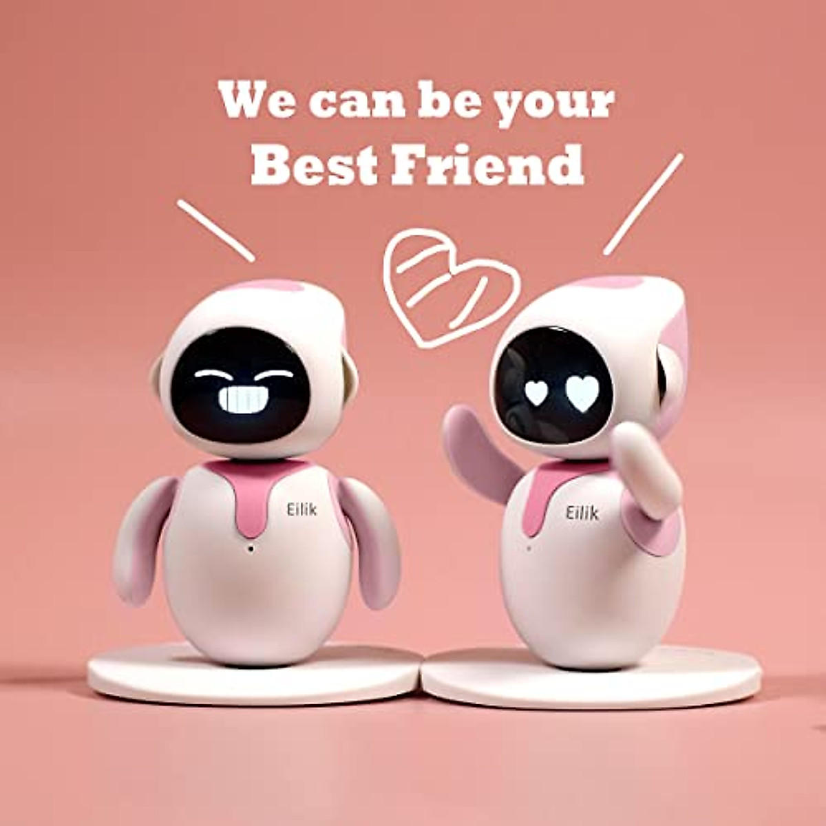 Eilik - Cute Electronic Cute Robot Pets Toys with Intelligent and Interactive | Abundant Emotions, Idle Animations, Mini-Games | Desk Decoration, Unique, Companion for Kids, Girls & Boys