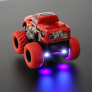 BoomCaCa Tracks Truck Replacement Only, Light Up Magic Cars for Tracks Compatible with Glow in The Dark (Red Truck)