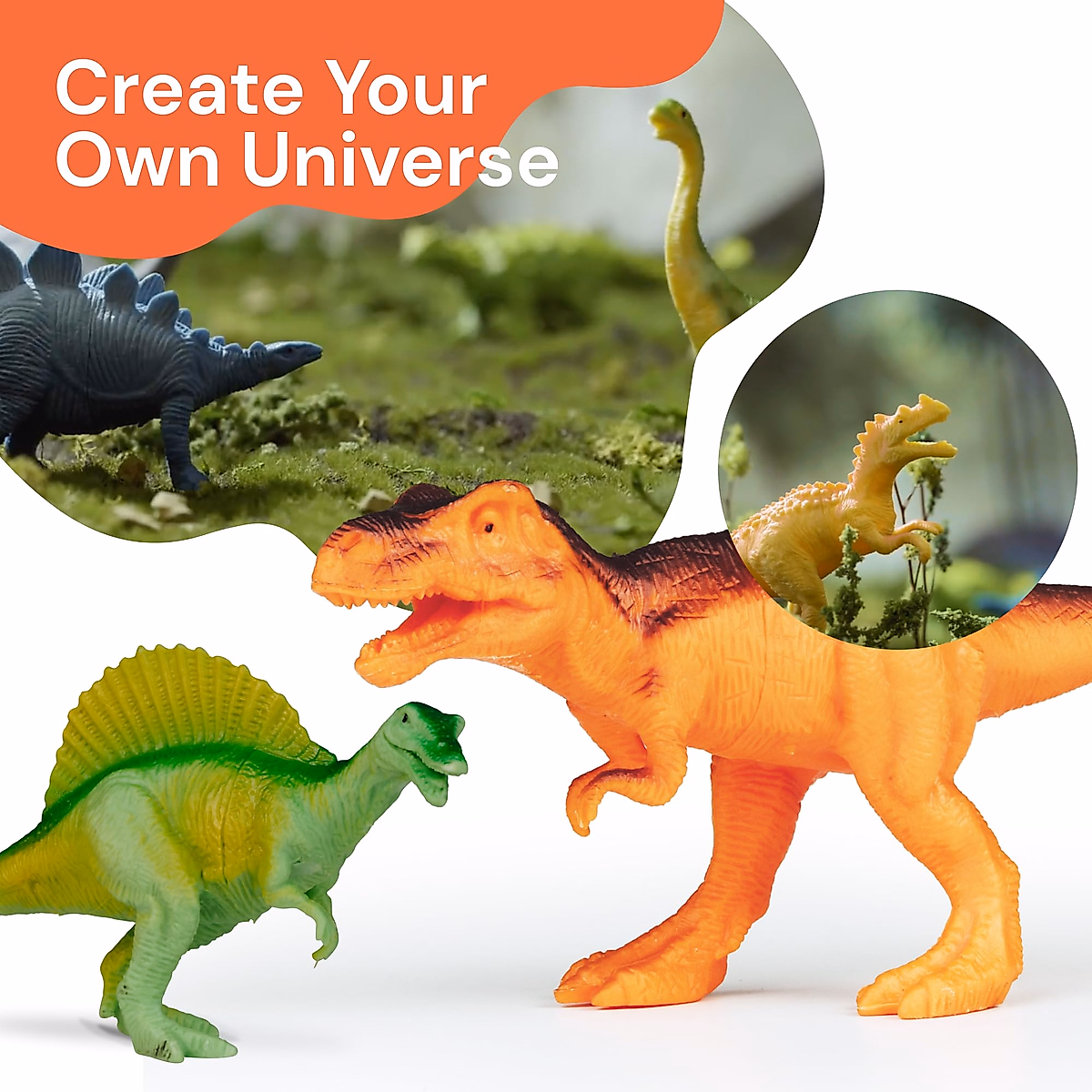 PLAYVIBE Dinosaur Toys for Kids 3-5 – 12 Realistic Small Dinosaur Figures with Storage Box, 5-7 Years Old – Toddler Boy Dino Toys