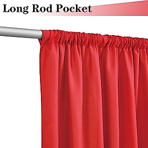 10x10FT Red Backdrop Curtains for Party, 2 Panels 5x10FT Thick Polyester Backdrop Drapes, Wrinkle Resistant Photography Background Drapes for Wedding Birthday Home Decoration