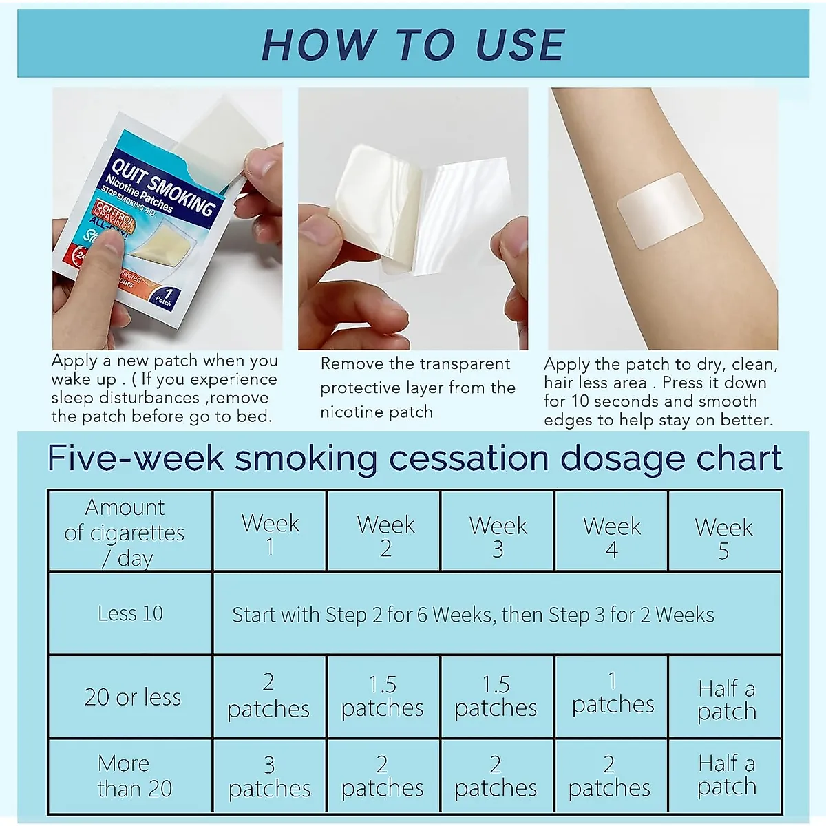 Fekux Quit Smoking Nicotine Patches Step 1, 21 mg Patches Delivered Over 24 Hours Nicotine Transdermal Patch 30 Count Easy and Effective Help to Quit That Work
