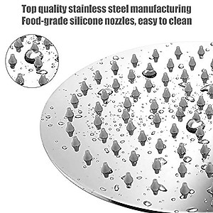 NearMoon High Pressure Shower Head with Shower Arm, High Flow Stainless Steel Rain Showerhead, Ultra-Thin Design, Pressure Boosting-Awesome Shower Experience(8 Inch Head + Shower arm, Chrome Finish)