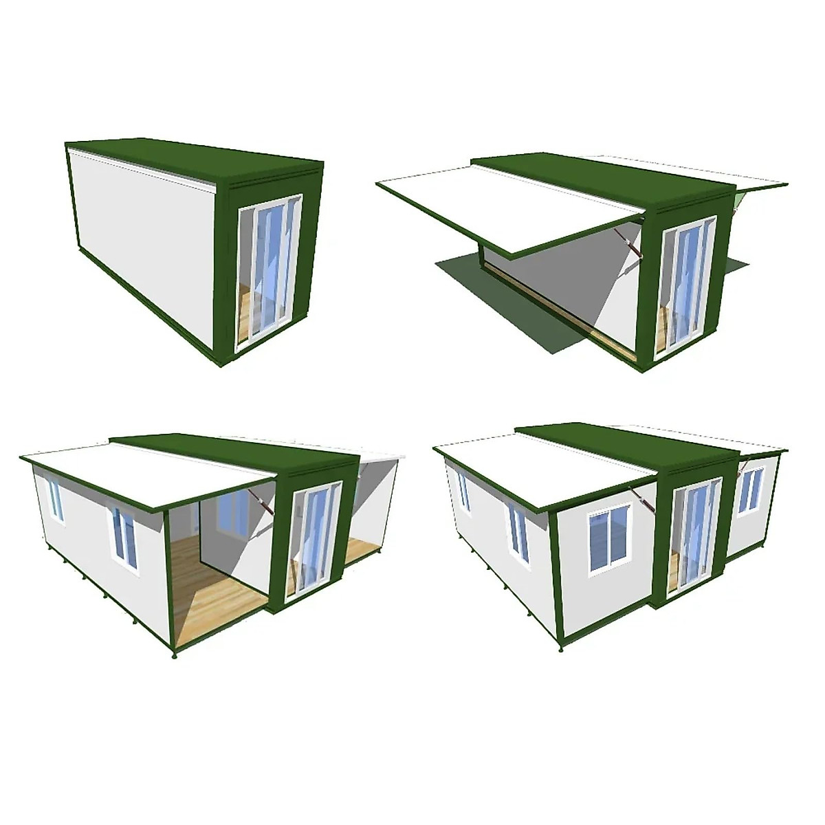 Prefab Folding Extendable Container House for Living Office Hospital Fast Assemble Container Home 2 Bedroom Family Homes