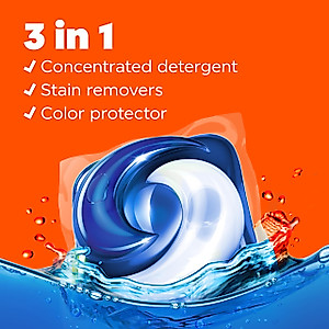 Tide PODS Liquid Laundry Detergent Soap Pacs, Original Scent, HE Compatible, 42 Count, Powerful 3-in-1 Clean in one Step, Tide PODS Laundry Detergent