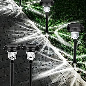 deleis Solar Outdoor Pathway Lights, Solar Lights Outdoor Decorative for Yard, Rotating Solar Garden Lights Solar Powered Waterproof, Solar Yard Lights Outdoor Solar Powered for Walkway Path