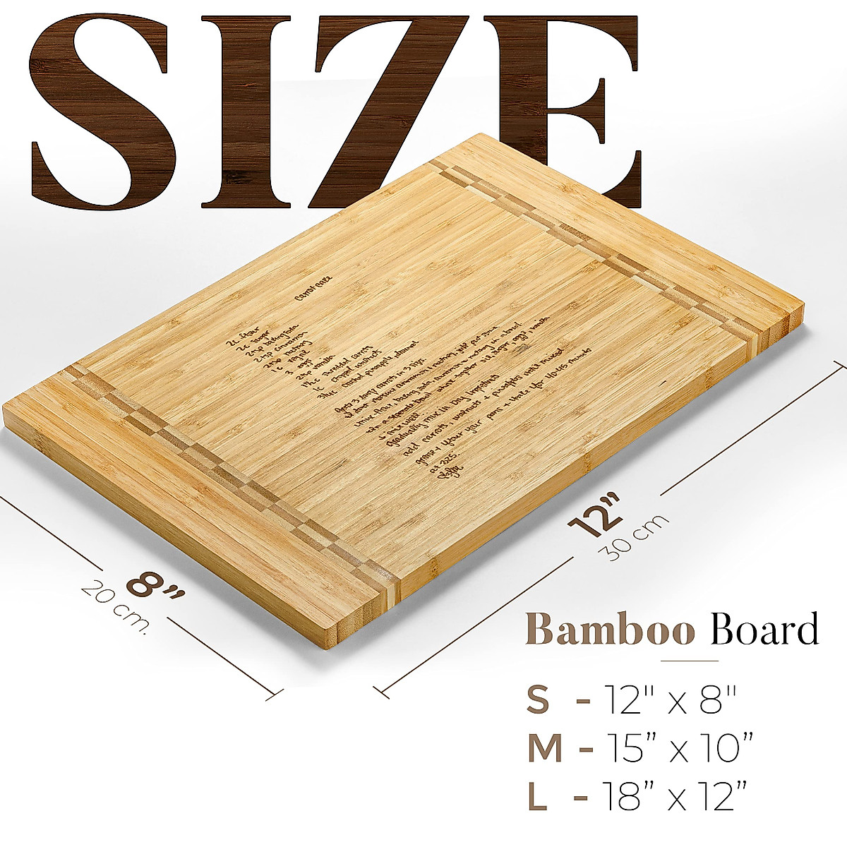 Custom Recipe Cutting Board, Handwritten Recipe Cutting Board,Personalized Recipe Cutting Board,Family Recipe, Engraved Recipe, Family Heirloom Gift (4. Special Bamboo, Recipe 5 / Can be yours)