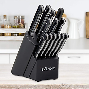 Hampton Forge Aldis Knife Block Set, 14 Piece, Black