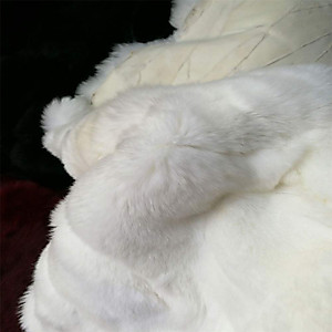 Natural White Craft Grade Rabbit Fur Pelt 10" by 14" with Sewing Quality Leather Soft Professionally Tanned 1PCS