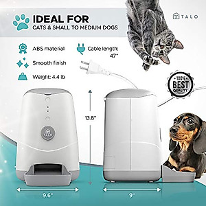 Talo Automatic Wi-Fi Pet Feeder 3.7L - Smart Cat Feeder - Dog Feeder with App Control - Food Dispenser with Timer - 130oz – White