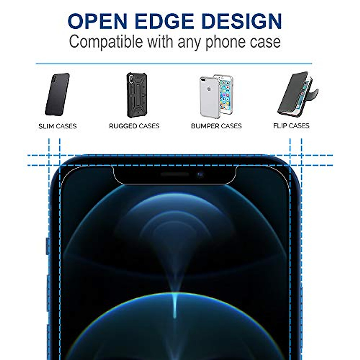 Arae Screen Protector for iPhone 12 Pro Max, HD Tempered Glass Anti Scratch Work with Most Case, 6.7 inch, 3 Pack