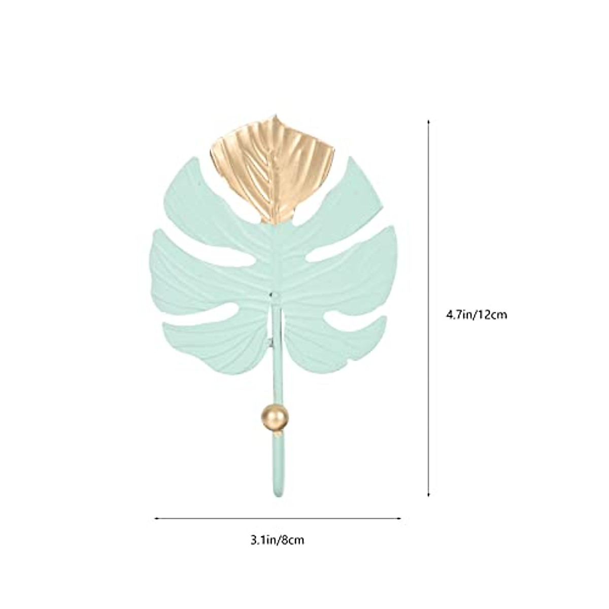 DOITOOL Metal Hangers Palm Leaf Wall Hooks Hanger: 5pcs Decorative Monstera Leaf Towel Hooks Rustic Key Hangers for Coat Hat Robe Entryway Car Key Holder