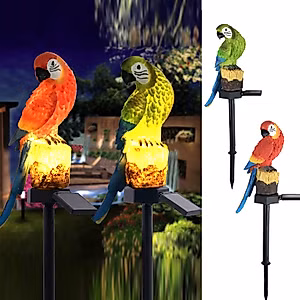BADUS Solar LED Lights Garden Decor Parrot Statue Light Outdoor Decoration Garden Lawn Landscape Light Porch Yard Outside