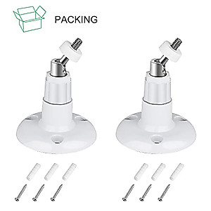 2Pack Adhesive Wall Mount for Ring Stick Up Cam & Ring Indoor Cam, 360 Degree Adjustable Screwless Bracket for Your Ring Surveillance Camera, 2 Ways Installation Without Drilling