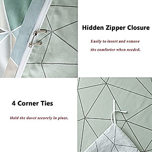 VM VOUGEMARKET Geometric Duvet Cover Queen,100% Cotton Colorful Duvet Cover Matching 2 Pillow Shams,3 Pieces Reversible Diamond Bedding Set Without Comforter-Full/Queen,Diamond