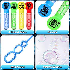 Winrayk 24Pcs Video Game Bubble Wands for Kids Bubbles Party Favors Mini Bubbles Bulk Easter Valentines Day Prizes Pinata Filler Stuffer Gamer Gaming Party Favors Birthday Supplies (with 24 Gift Card)