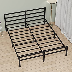 Musen King Bed Frame with Headboard and Footboard, 14 Inch Platform with Storage, Heavy Duty Steel Metal Bed Frame No Box Spring Needed, Noise Free, Anti-Slip, Easy Assembly (Max Load: 1200lb)