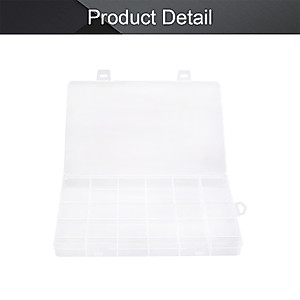 Jutagoss Plastic String Organizer Box With Dividers, 7.68x5.31x0.98 inch, 24 Mpartment Craft Storage Containers, 2PCS Bead Tackle Bolt Screw Parts Rock Collection Box.