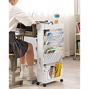 xify's Five Tiers Movable Space Saving Standing Shelf Unit Storage Rack Organizer Bookcases
