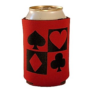 10 Pack of Poker Card Can Covers/Insulators - Casino Night Bottle Covers - Gambling Coozie Sleeve