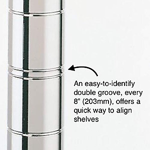 Metro 74P Metro Site Select Chrome Plated Steel Stationary Post, 1" Diameter x 74-5/8" Height (Pack of 4)